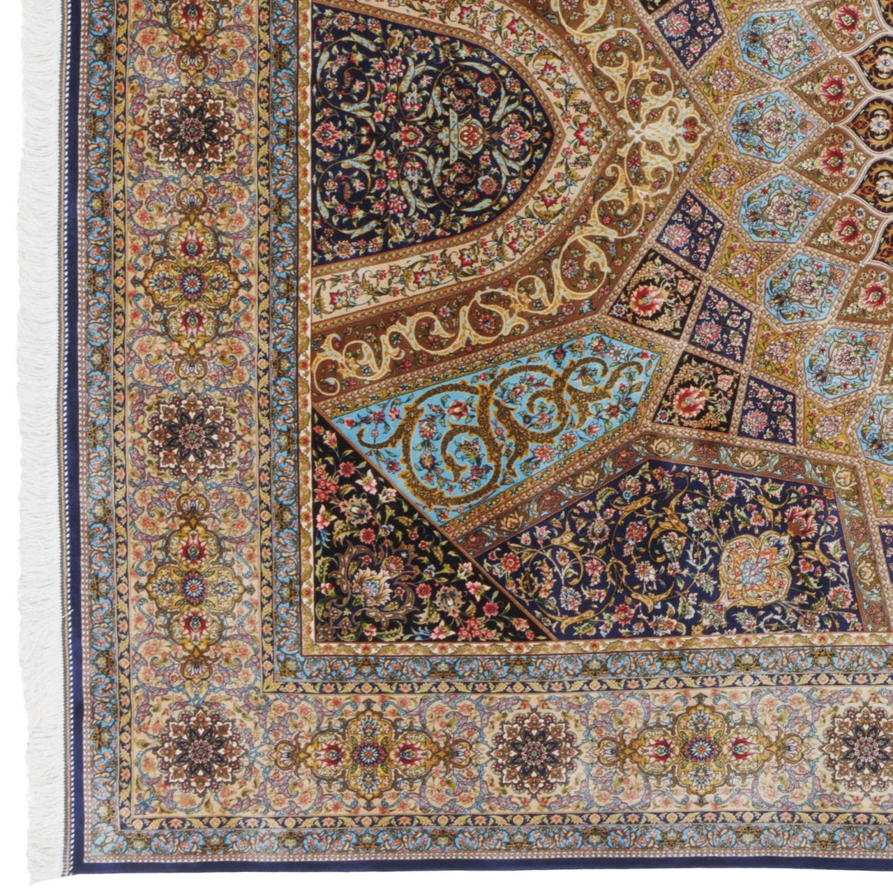 Machine-made Rug, Floral Dome, Bamboo Silk, Persian Style, Ref 800220